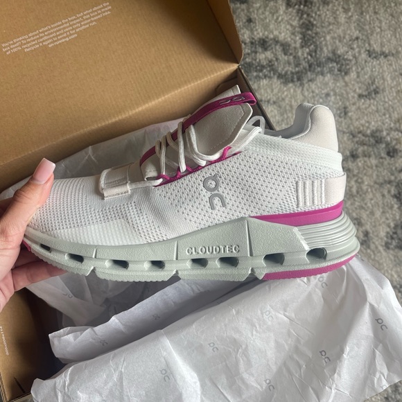 On Running | Shoes | Womens On Cloud Cloudnova Undyed Whitecarnation 269825 11 Pink On Clouds ...